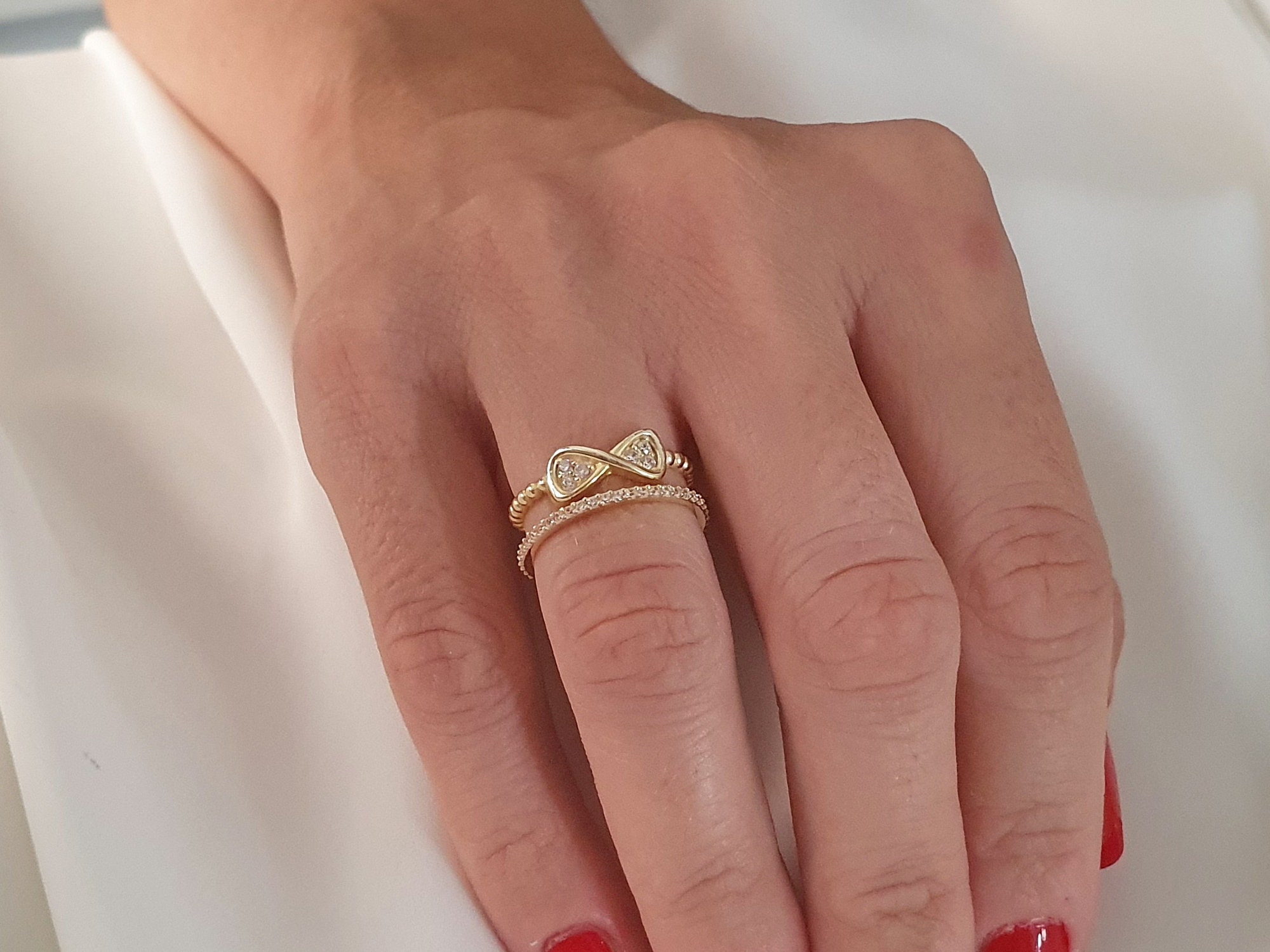 14k Solid Gold Infinity Ring Gold Infinity Ring Christmas | Etsy