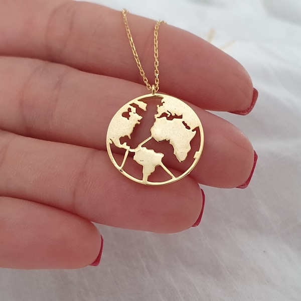 Solid Gold World Map Ring - Etsy