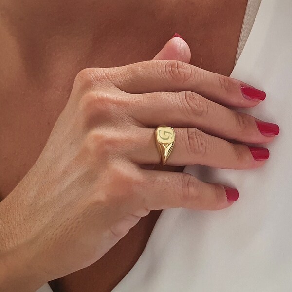 Square Signet Ring - Etsy