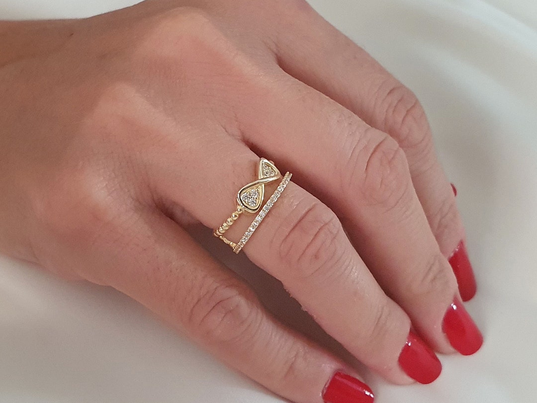 14k Solid Gold Infinity Ring Gold Infinity Ring Christmas - Etsy