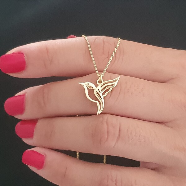 Gold Bird Pendant - Etsy