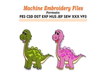 Dinosaur Embroidery Design Files. Sizes 2.5", 3", 4", 5", 6", 7", 8", 9 ...