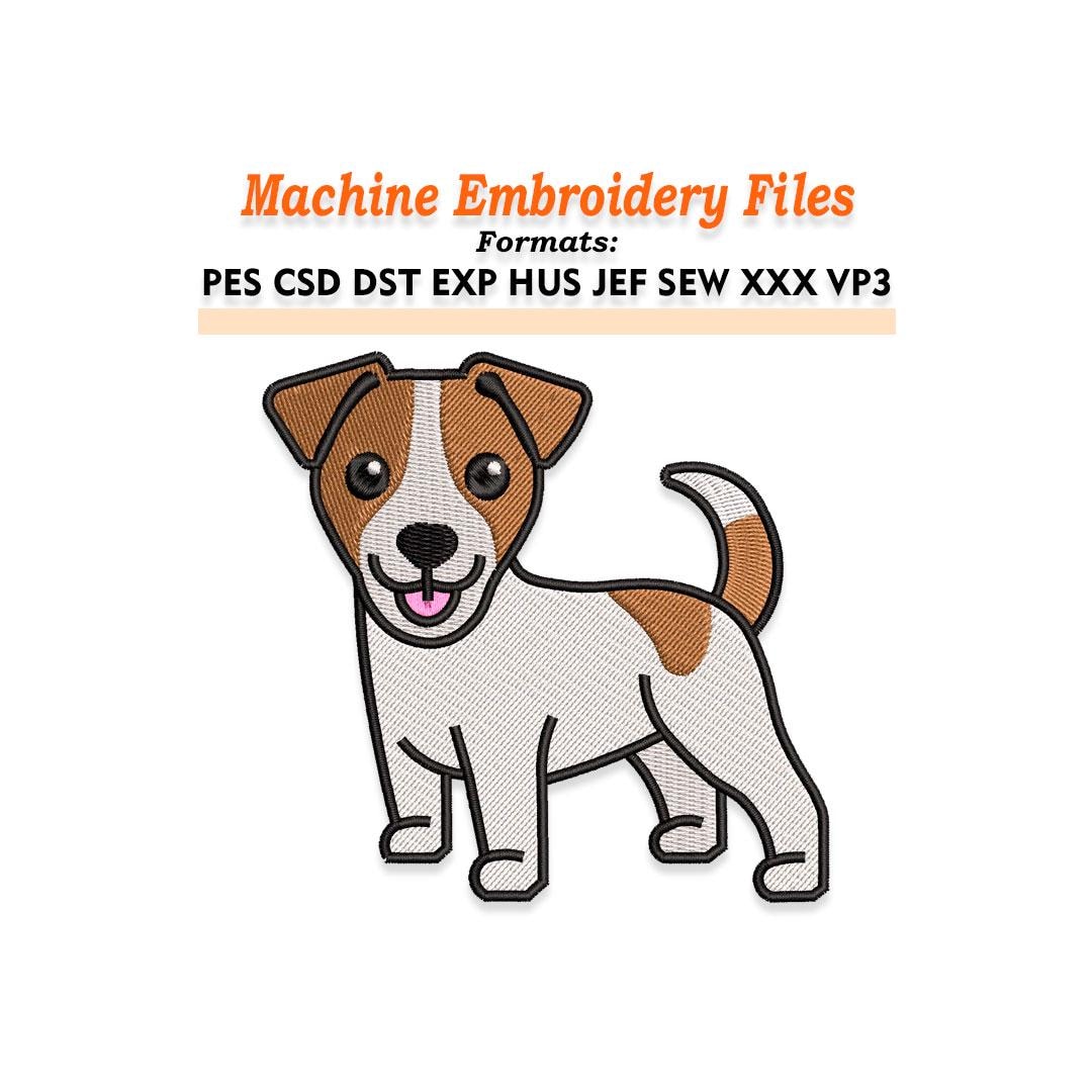 Jack Russell Terrier Embroidery Design Files. Sizes 2", 3", 4", 5", 6 ...
