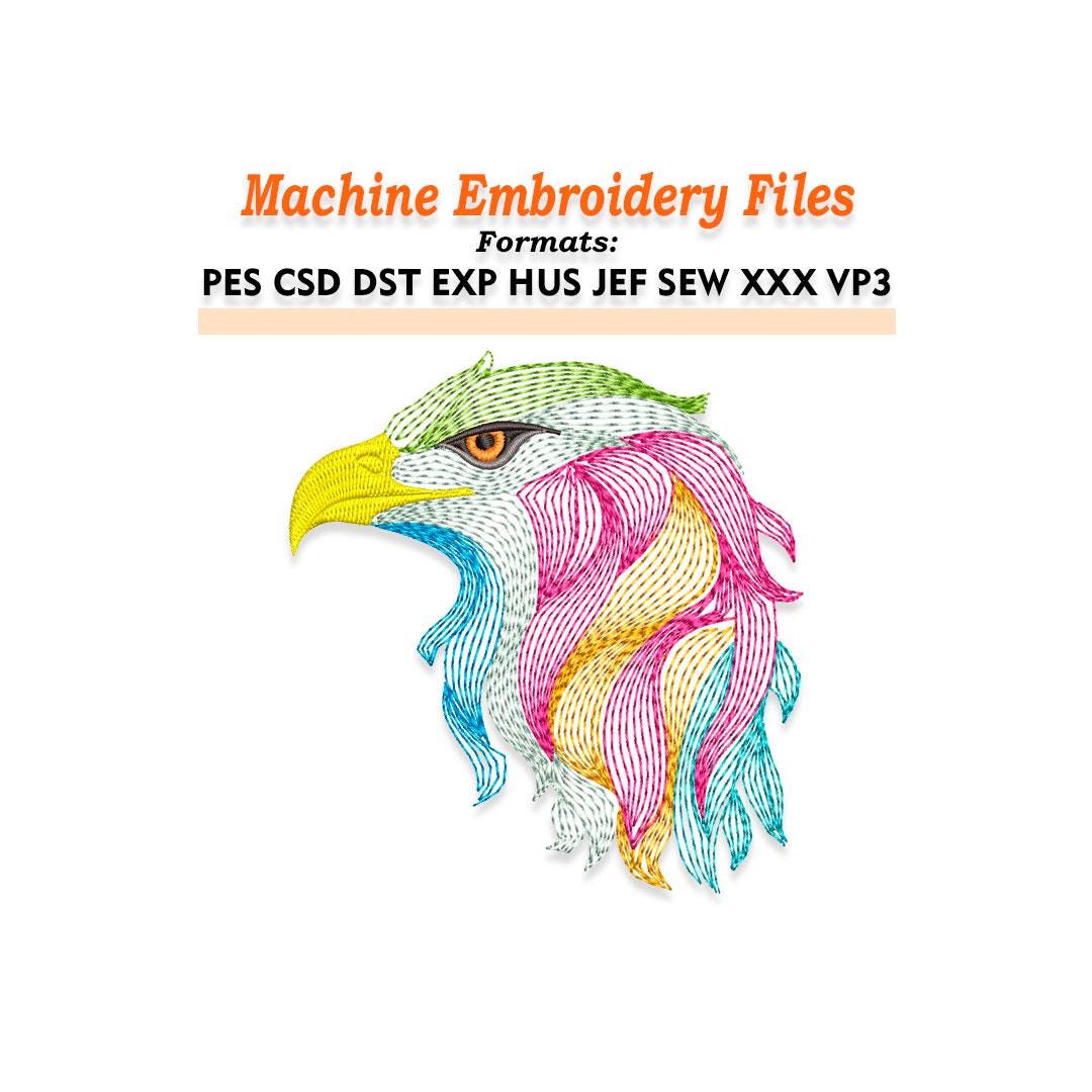 Eagle Embroidery Design Files. Sizes 2", 3", 4", 5", 6", 7", 8 ...