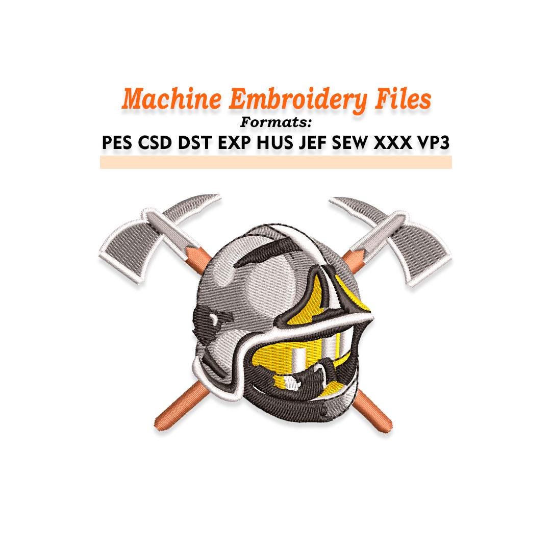 Firefighter Embroidery Design Files. Sizes 2", 3", 4", 5", 6", 7", 8 ...