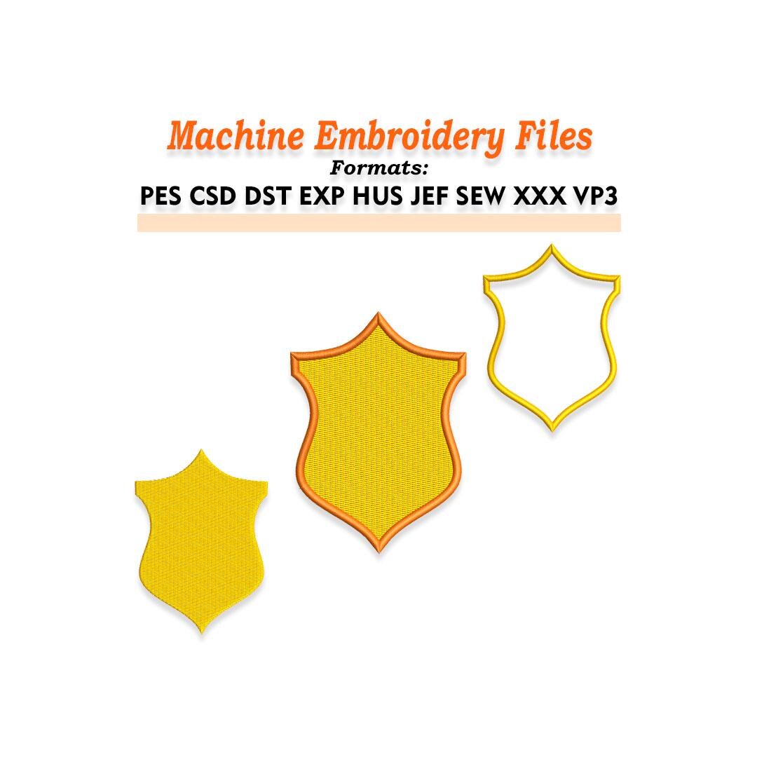 Police Badge Embroidery Design Files. Sizes 1", 2", 3", 4", 5", 6", 7 ...