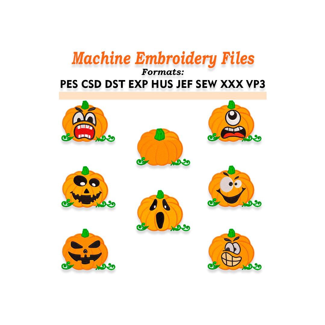 Stack of Pumpkins Embroidery Design Files. Sizes 2", 3", 4", 5" 6", 7 ...