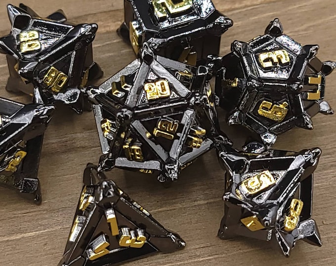 Cursed Caltrops Metal Dice Set| RPG Dice | Polyhedral Dice Set ...