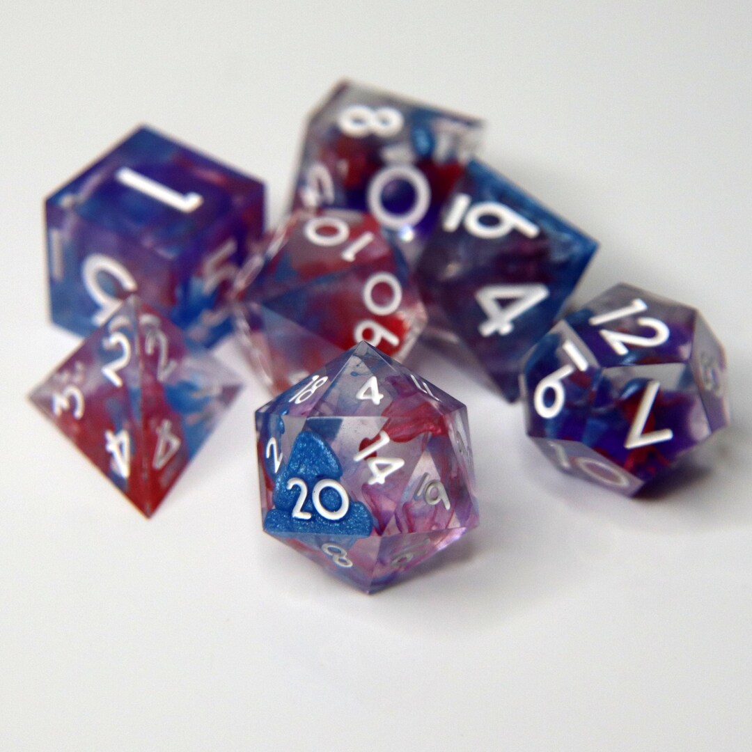 Spell Ink 7-piece Sharp Edge Resin RPG Dice Set - Etsy