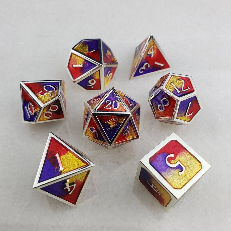 The Jester Metal Dice Set RPG Dice 5E Dungeons and Dragons | Etsy