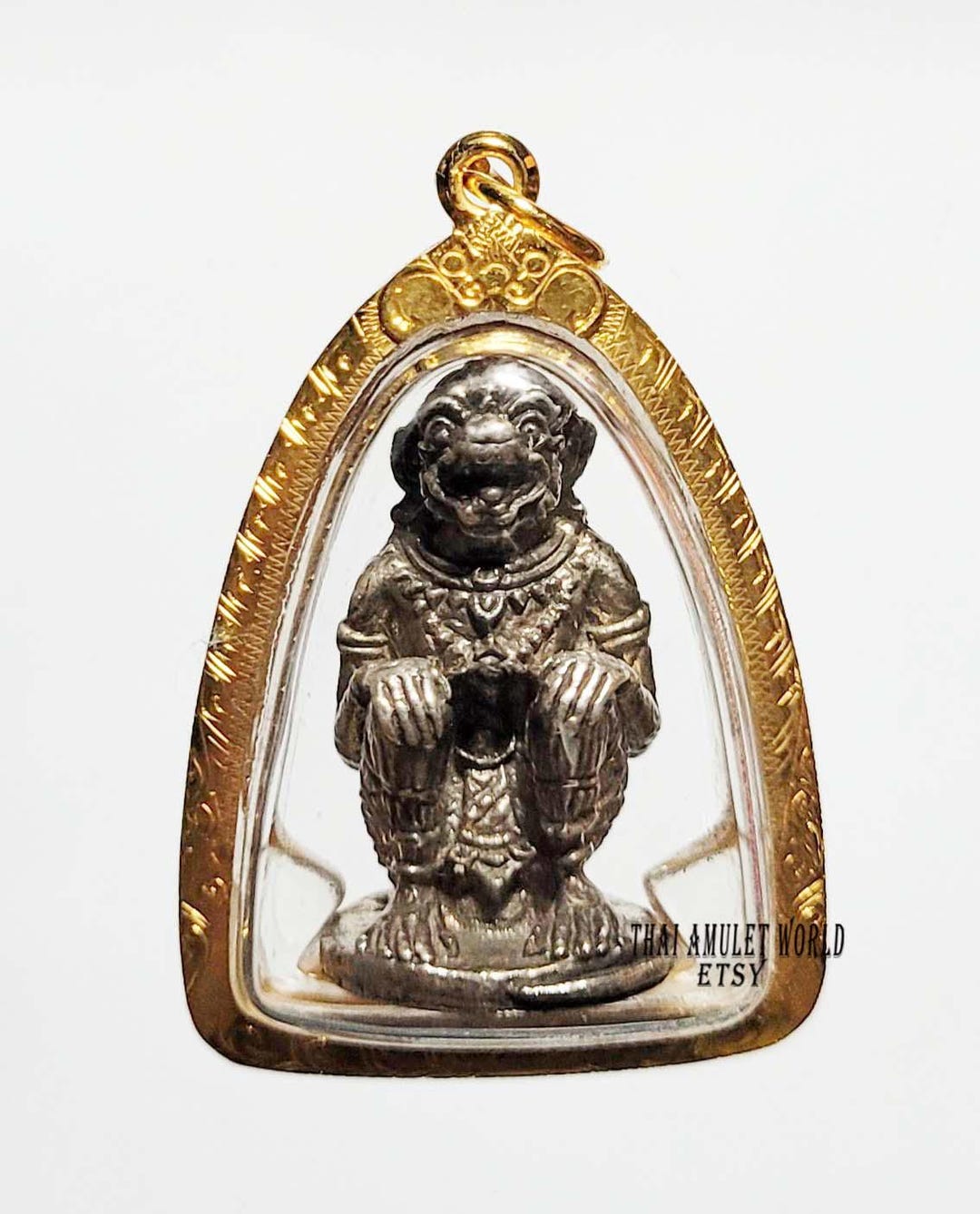 Hanuman Silver Luang Pu Tim Wat Lahanrai 2517 in Real Gold Frame 2 - Etsy