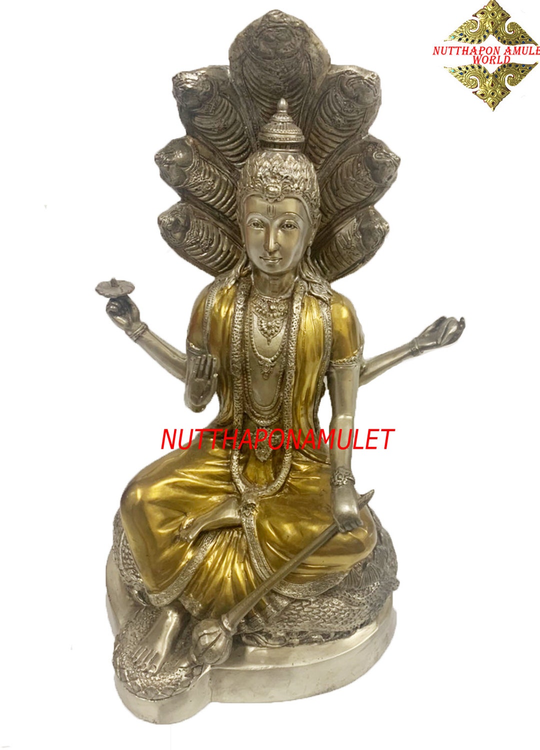 Hindu Guardian Lord Vishnu Brass Statue Big Works From Thai Artists - Etsy
