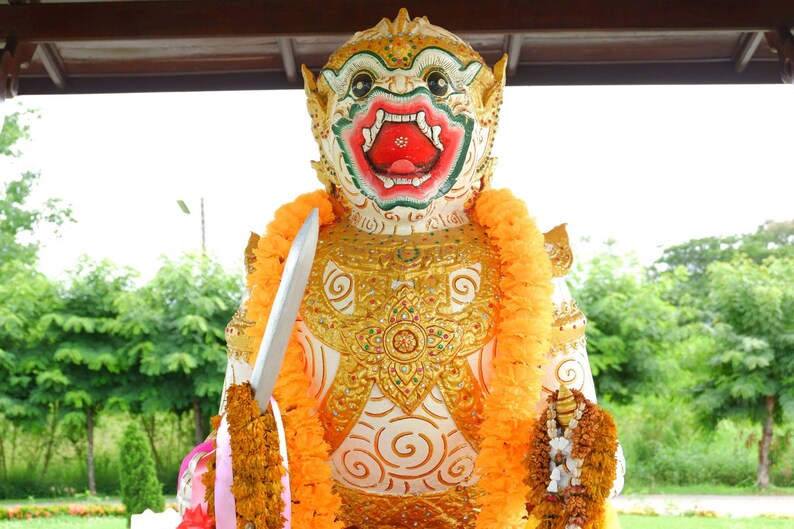 Thai Guardian Monkey King Hanuman Thai Brass Statue 2 - Etsy