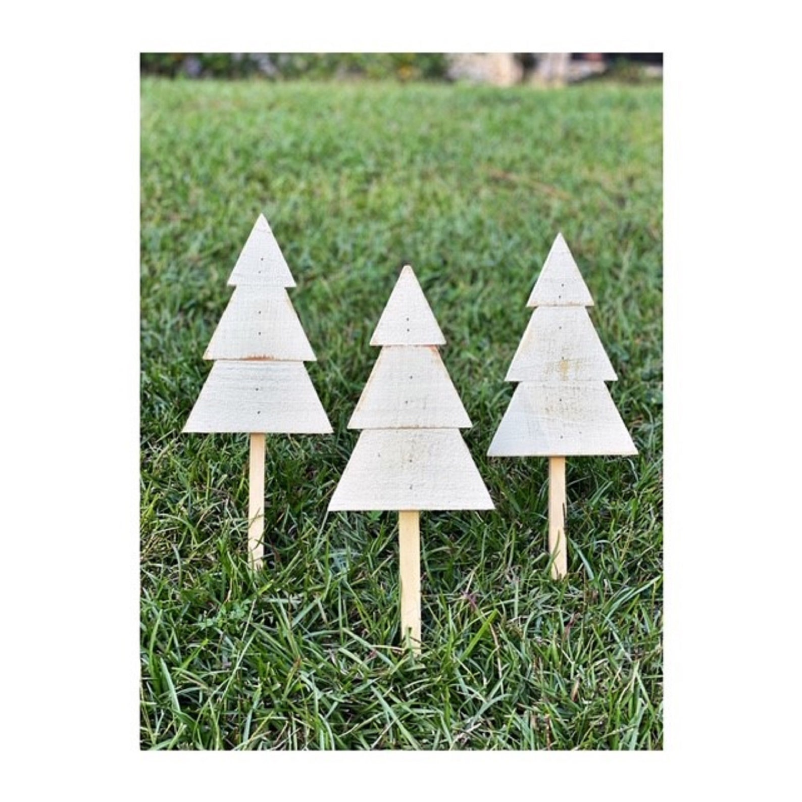 Wood Christmas Tree Yard Stakes: Outdoor Holiday Decor - Etsy