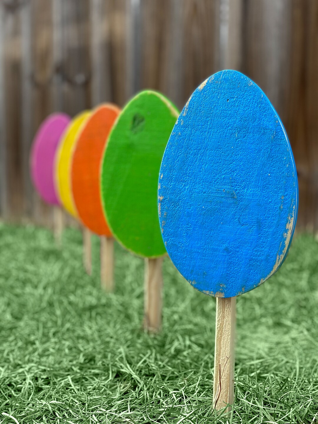 Easter Egg Yard Stakes, Farmhouse Easter, Yard Art, Easter Yard Decor ...