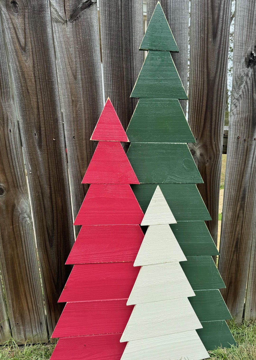 Wood Christmas Tree, Indoor Outdoor Wood Tree, Rustic Wood Christmas ...