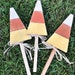 Set of 6 Candy Corn Yard Stakes, Halloween Decor, Garden Art, Wood Halloween Decor, Farmhouse ...