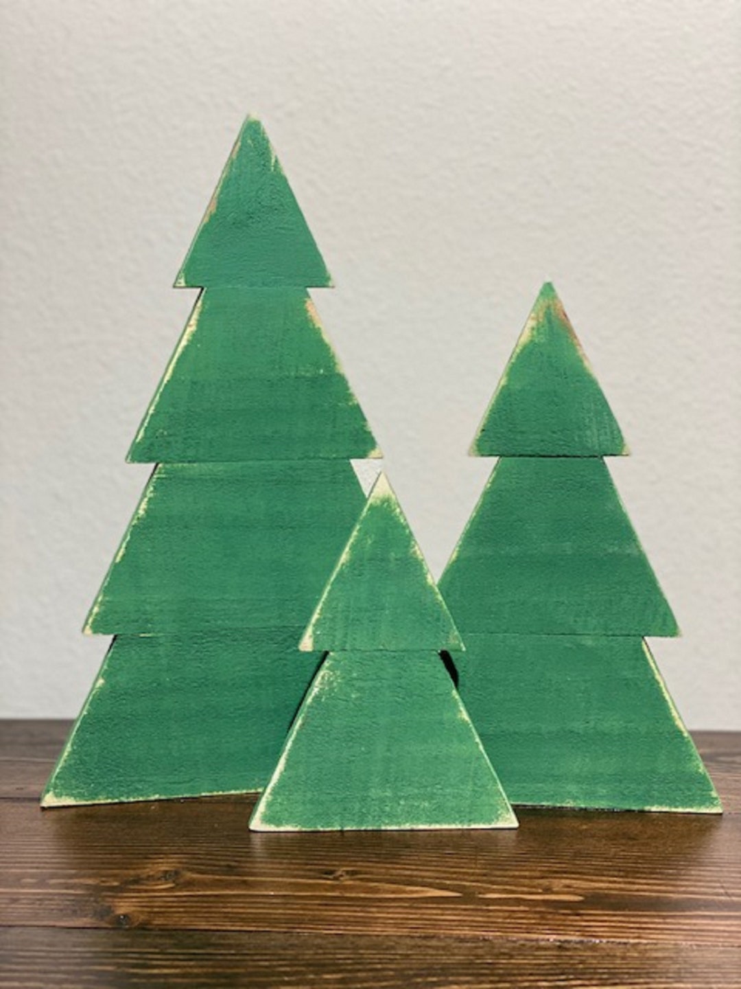 Rustic Wood Christmas Trees Set of 3, Christmas Trees, Farmhouse Trees ...