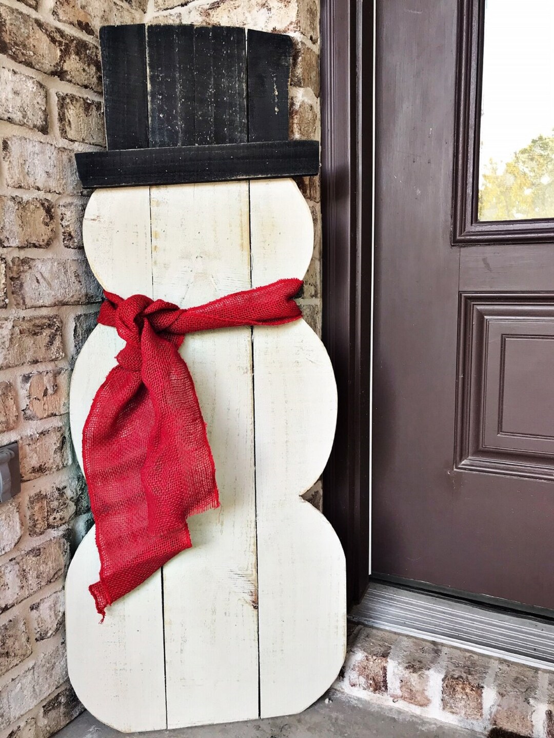 Wood Snowman, Farmhouse Snowman, Holiday Decor, Front Porch Snowman ...