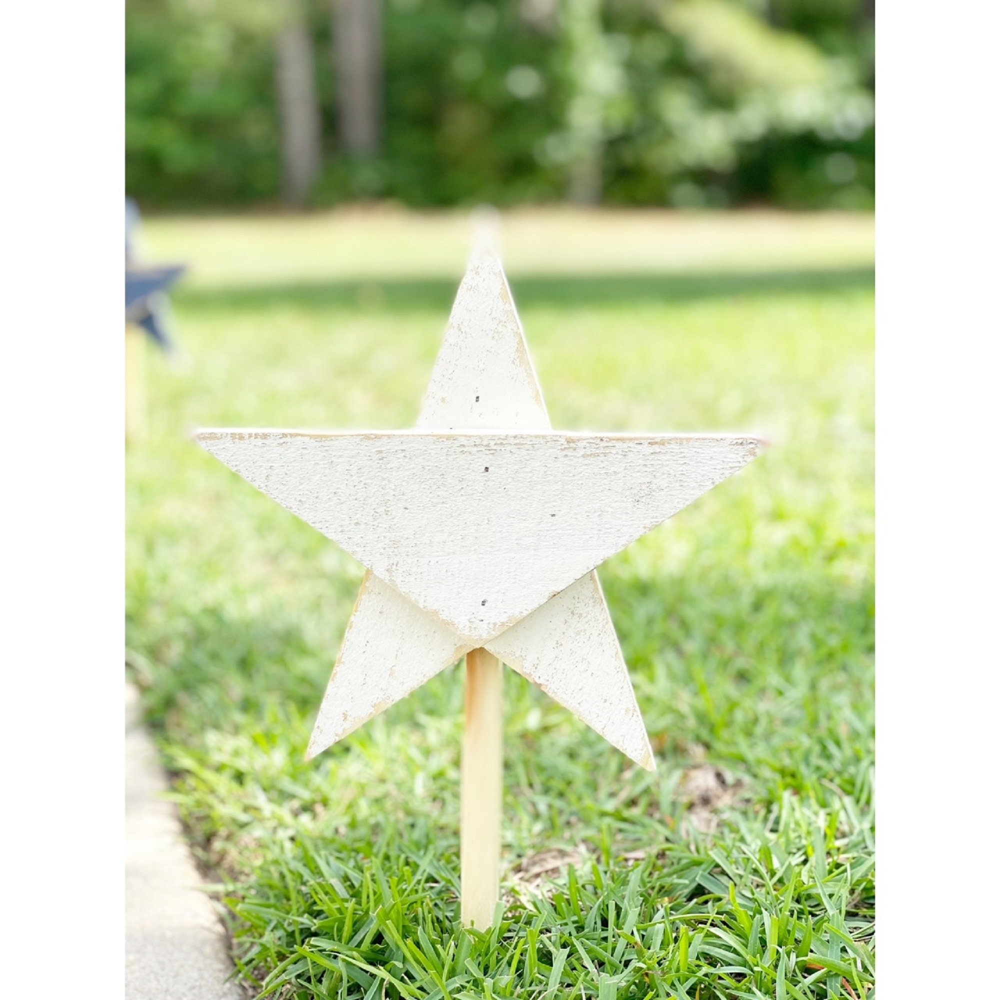 Patriotic Wood Star Yard Stakes, 4th of July Decor - Etsy
