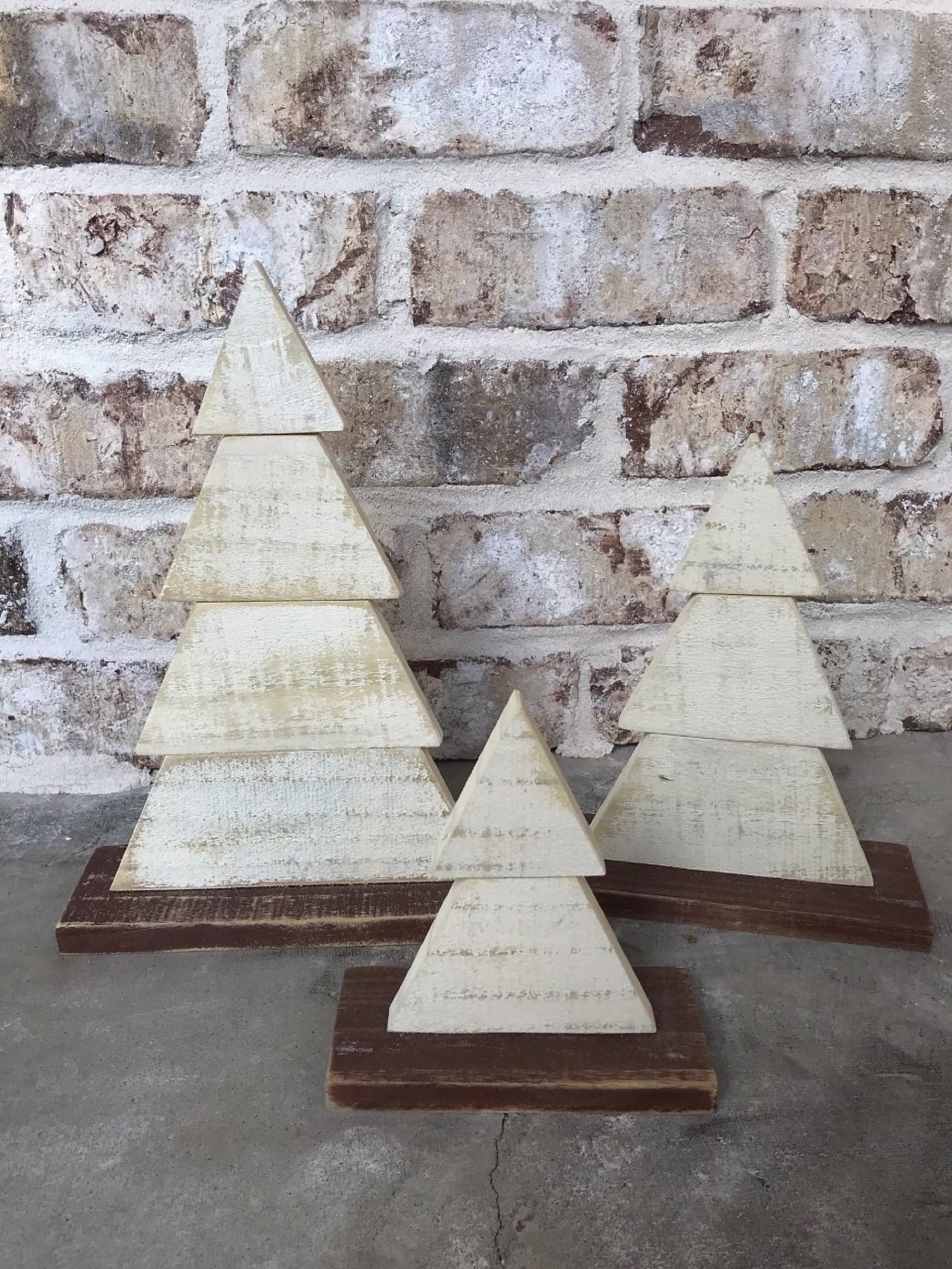 Rustic Wood Christmas Tree Set of 3 Farmhouse Trees Rustic - Etsy
