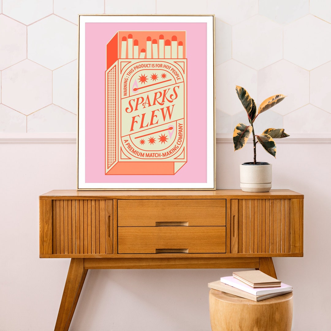 Pink Matchbox Art Print, Aesthetic Room Decor, Retro and Vintage ...