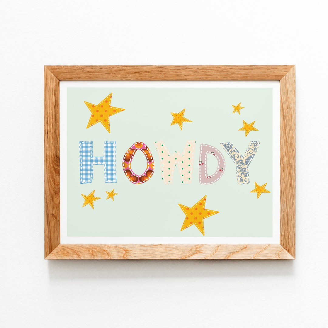 Howdy Typography Art Print, Coastal Cowgirl, Western Wall Decor ...