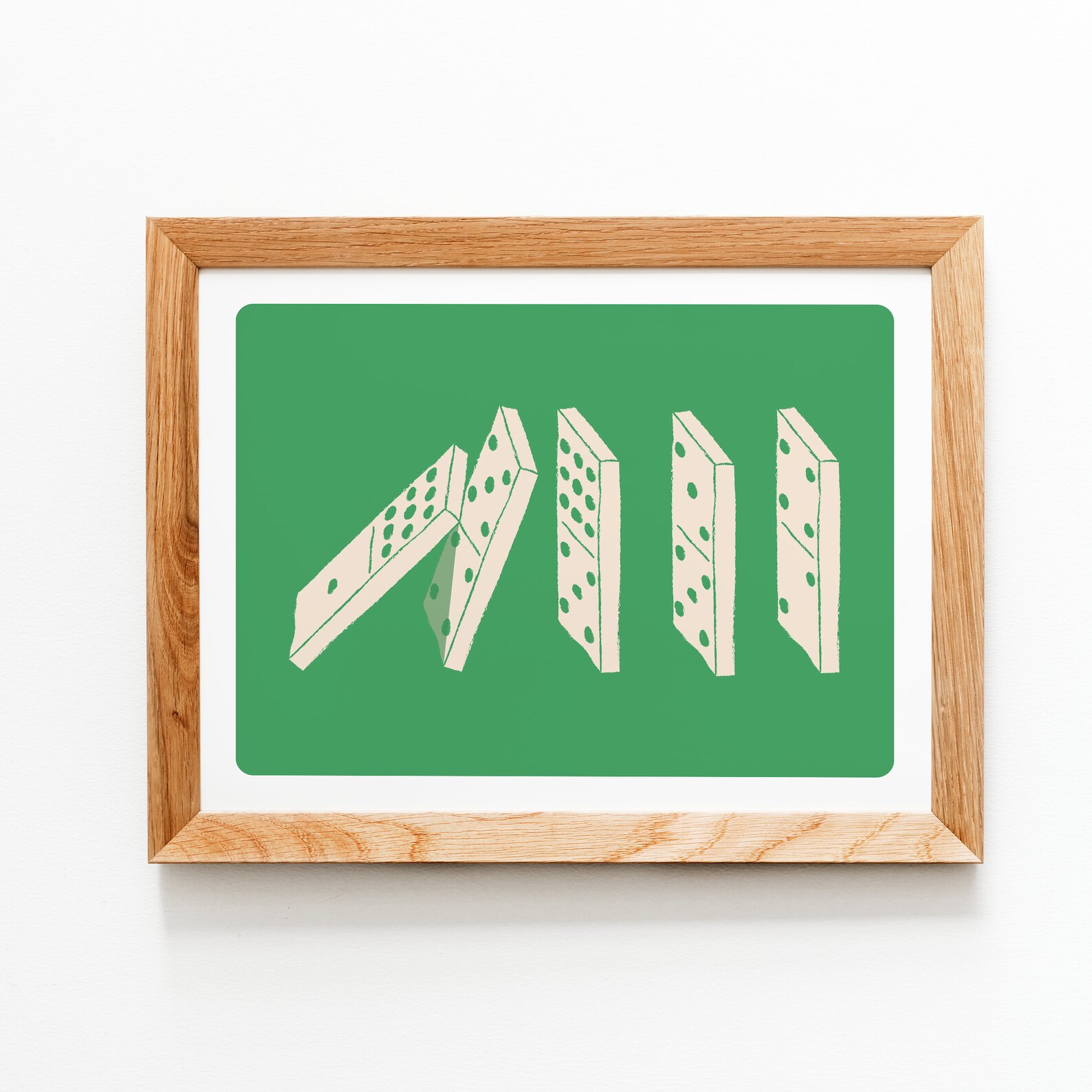 Green Dominoes Art Print, Green Wall Decor, Color Wall Decor, Gallery ...