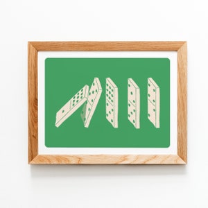 Green Dominoes Art Print, Green Wall Decor, Color Wall Decor, Gallery ...