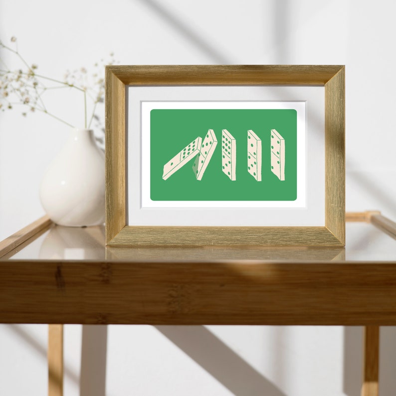 Green Dominoes Art Print, Green Wall Decor, Color Wall Decor, Gallery ...