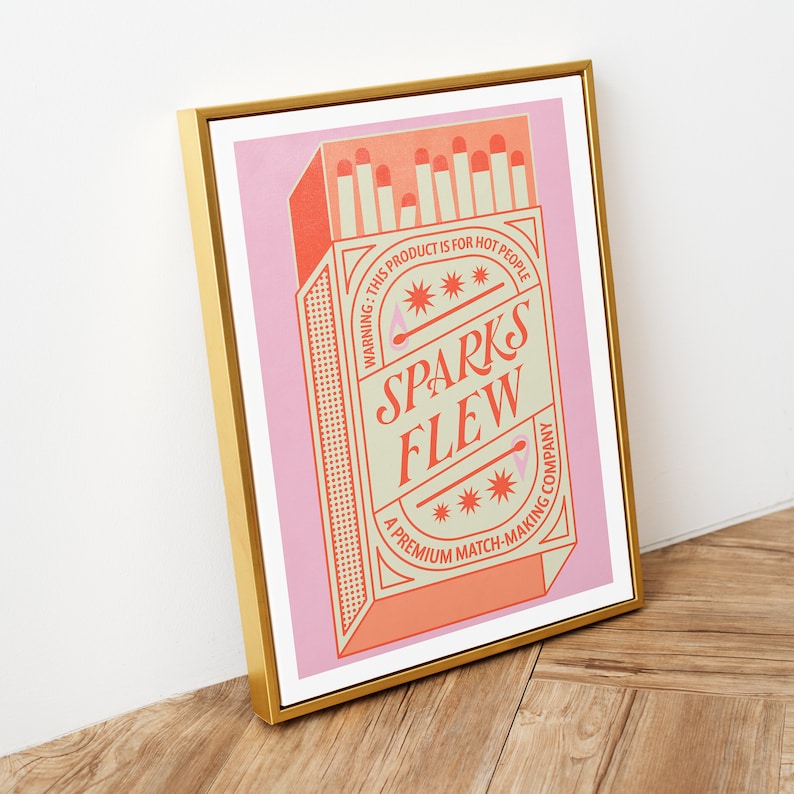 Pink Matchbox Art Print Aesthetic Room Decor Retro and - Etsy