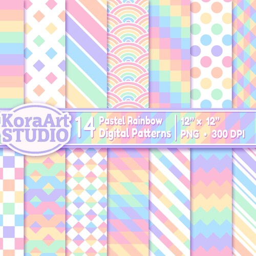 Rainbow Unicorn Digital Paper Set Cut Unicorn Scrapbook | Etsy