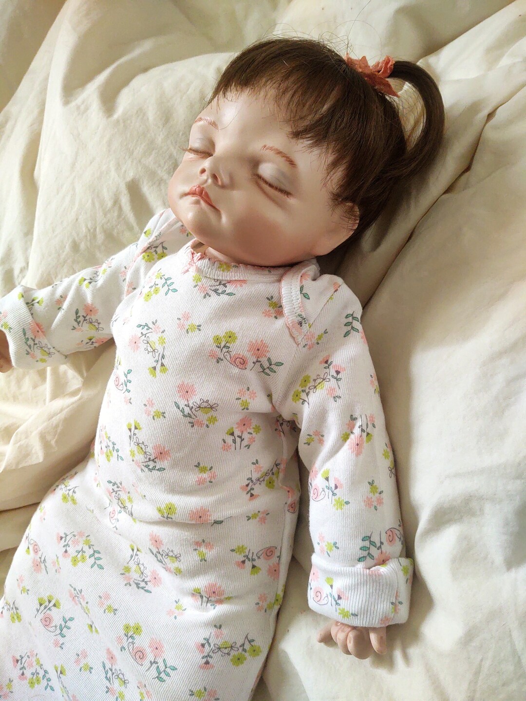 Vintage Porcelain Sleeping Baby Doll "my Princess" (joyce Wolfe Designs ) Brown Hair - Etsy