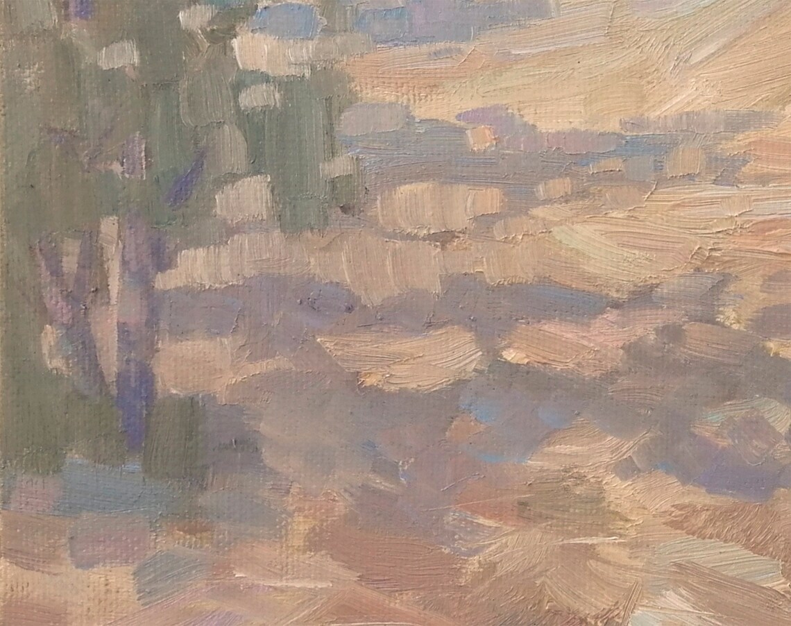 Muted color landscape canvas painting original Oil art | Etsy