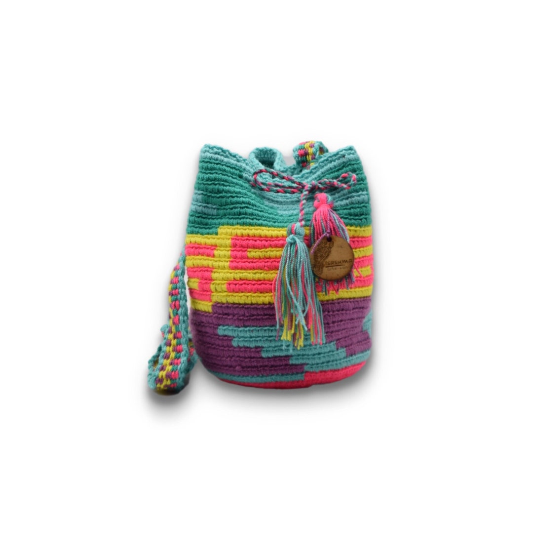 Wayuu Mochila Bag MINI Mochila Colombiana Pink Lines - Etsy