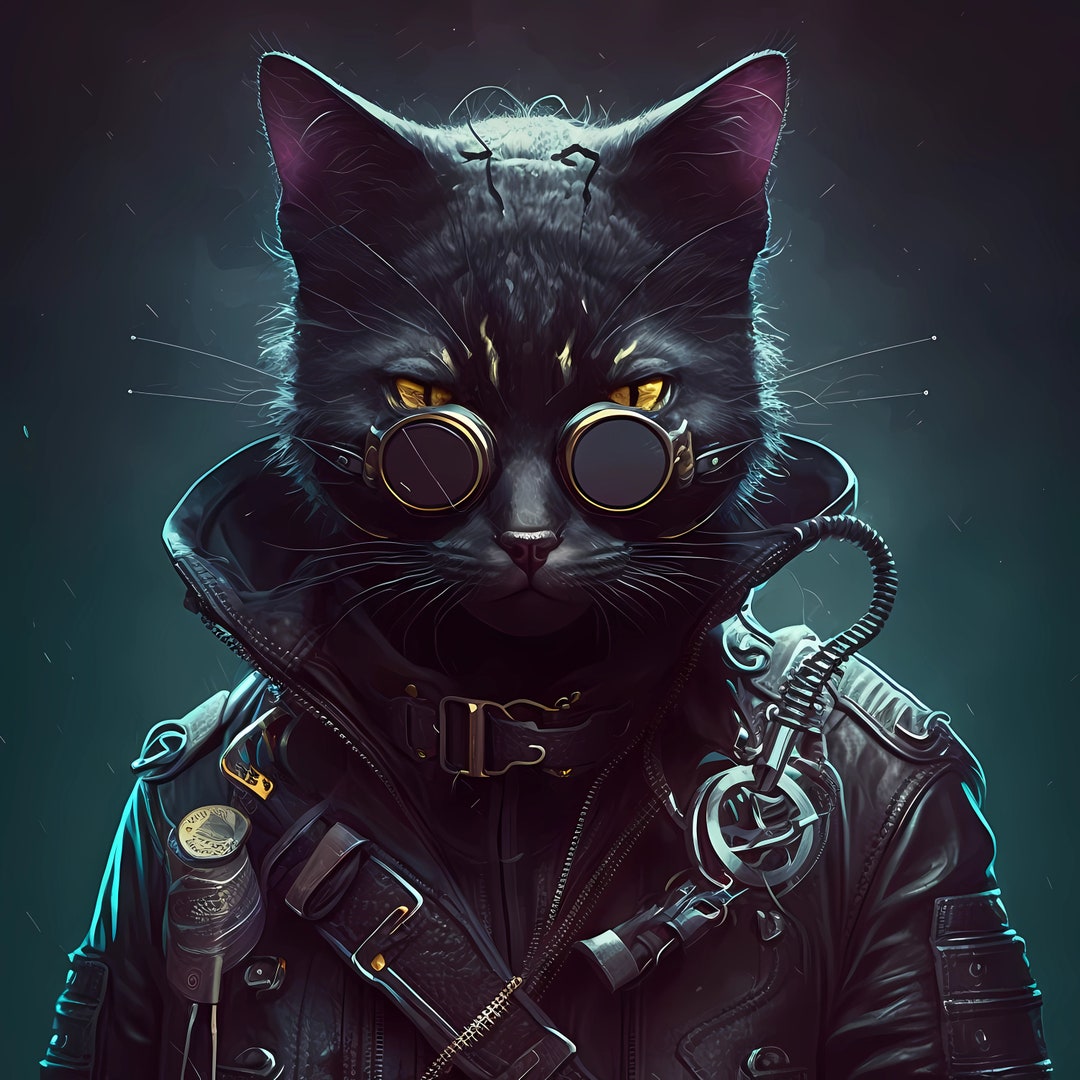 Punk Cat - AI Generated Images - Digital Download - Etsy