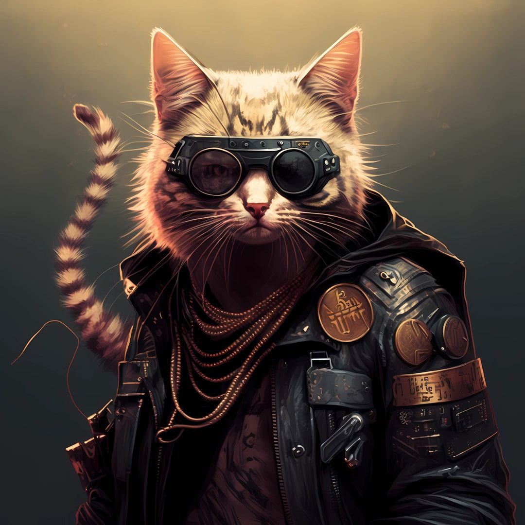 Punk Cat - AI Generated Images - Digital Download - Etsy