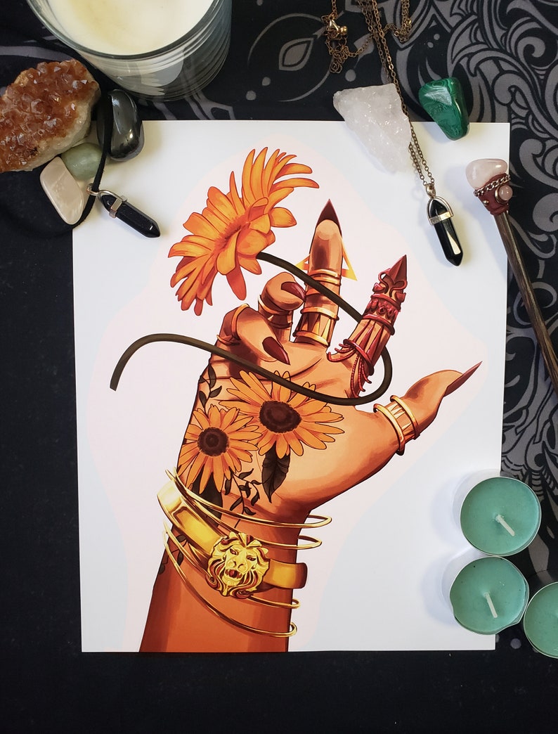 Leo Hand 8x10" Astrology Art Print - Zodiac Collection - Mother's Day ...