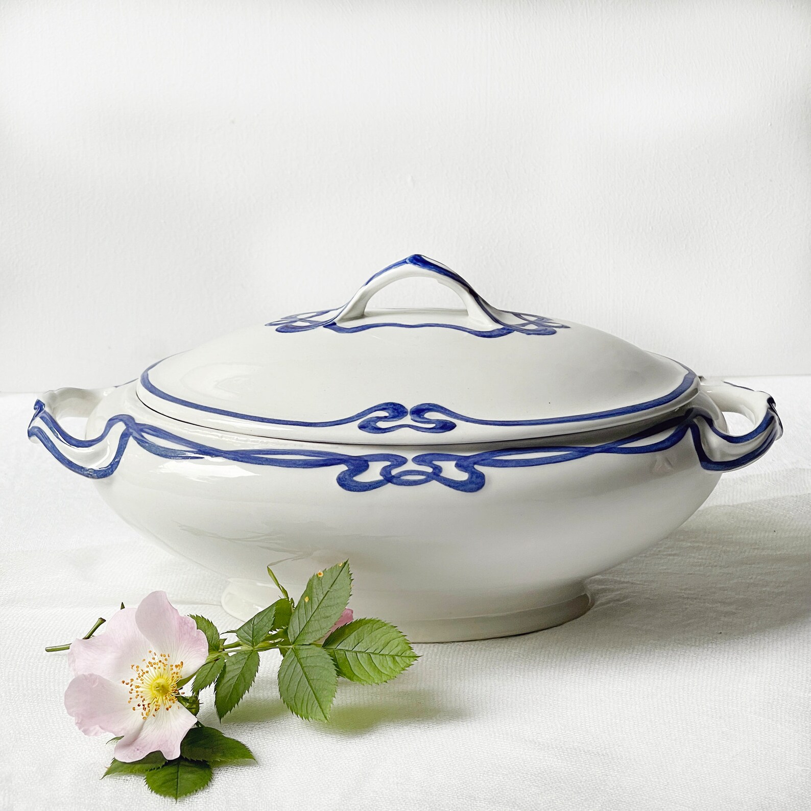 Beautiful Blue Olga Bowl With Lid Art Nouveau Tureen Villeroy and Boch ...