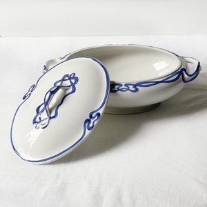Beautiful Blue Olga Bowl With Lid Art Nouveau Tureen Villeroy and Boch ...