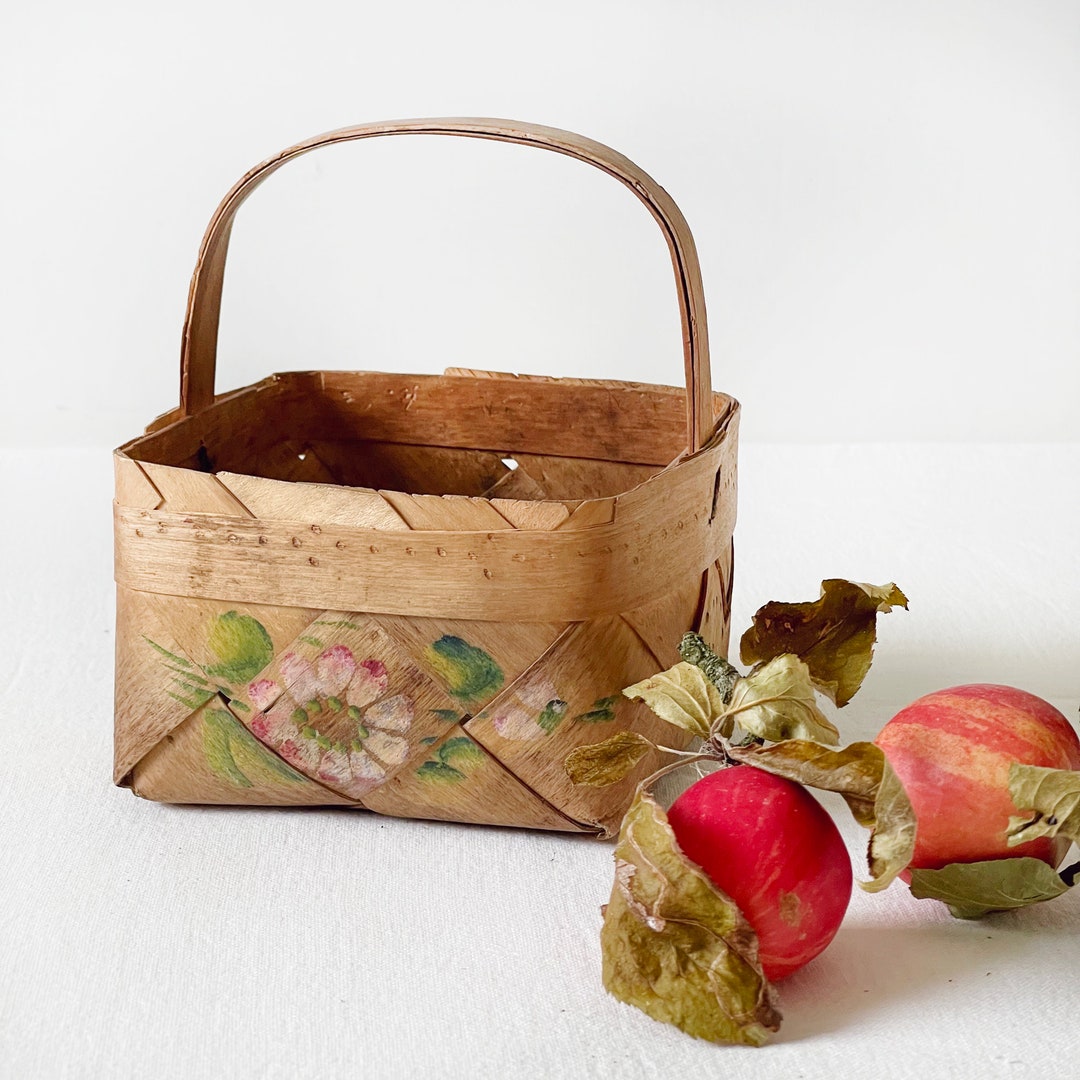 Vintage Blueberry Handmade Basket From Sweden Splint Woven Beechwood ...