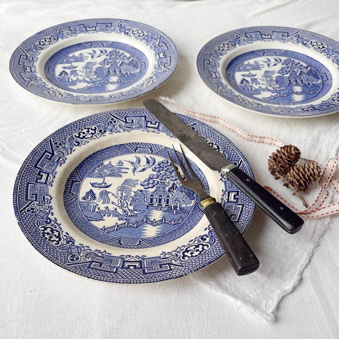 W.R. Midwinter Blue Willow Lunch Plate – Antique English Blue ...