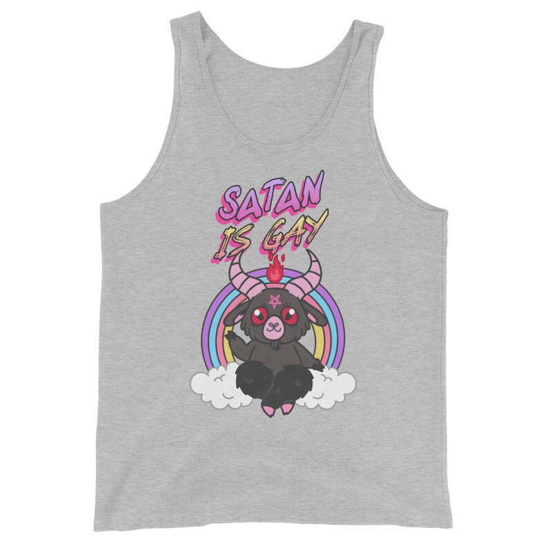 Satan is Gay Tank Top Satanic Shirt Baphomet Shirt Funny | Etsy