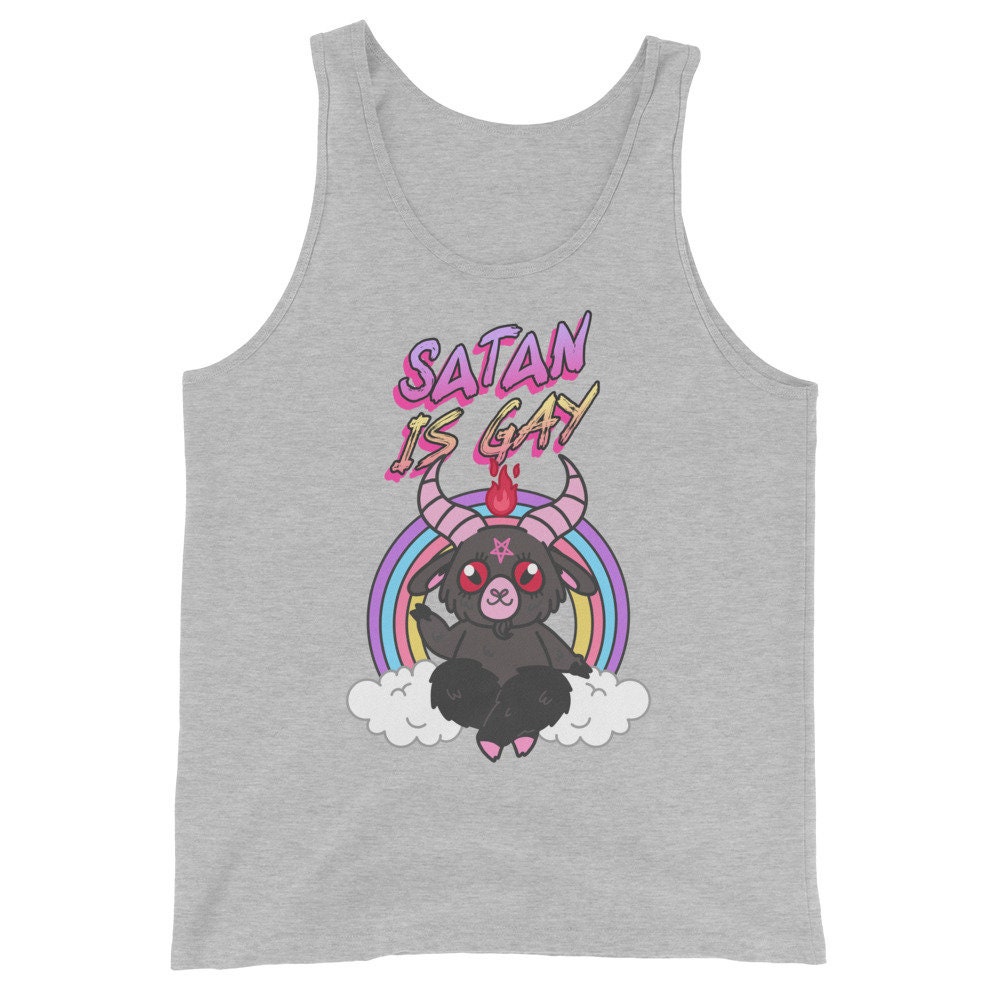 Satan is Gay Tank Top Satanic Shirt Baphomet Shirt Funny | Etsy