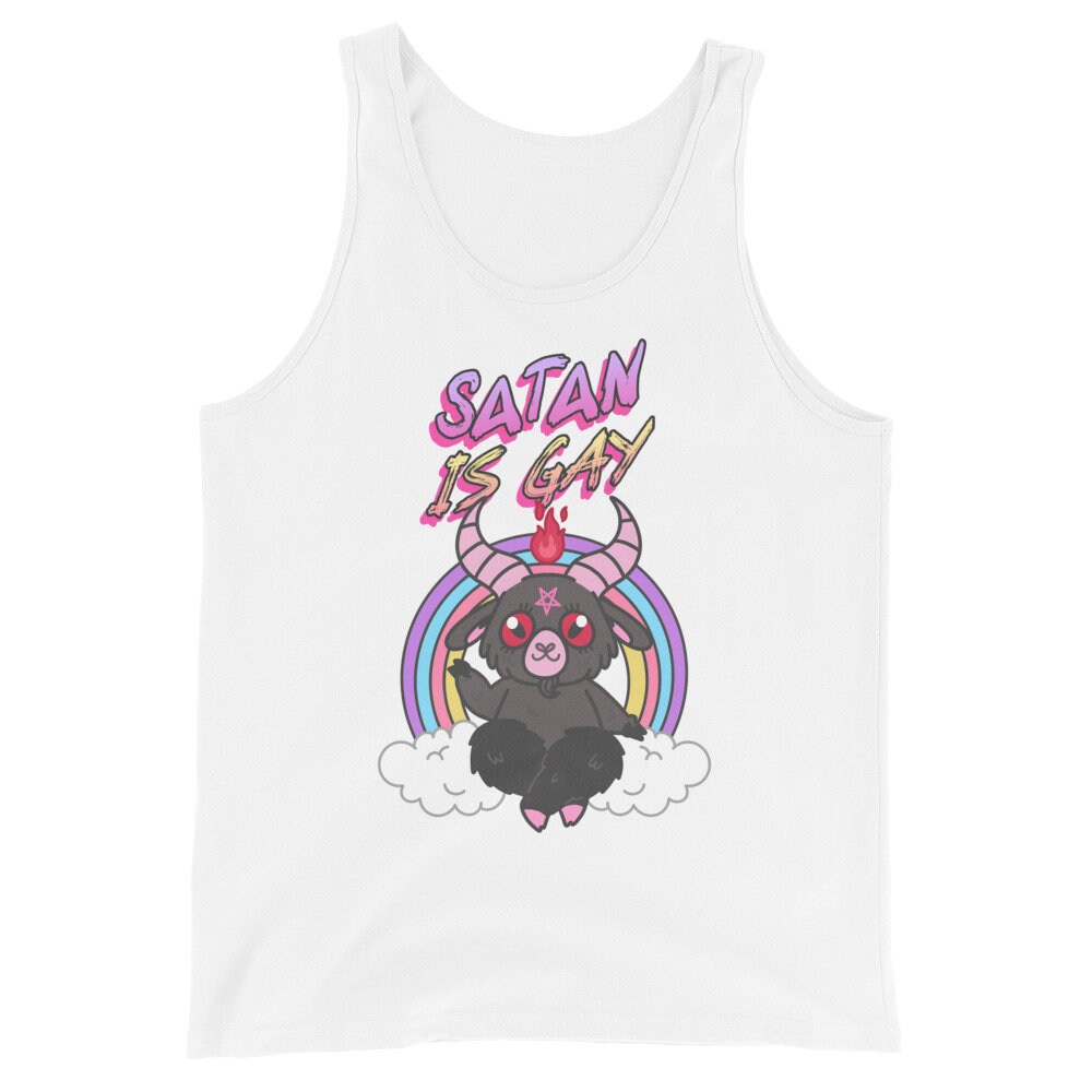 Satan is Gay, Tank Top, Satanic Shirt, Baphomet Shirt, Funny Gay Gift ...