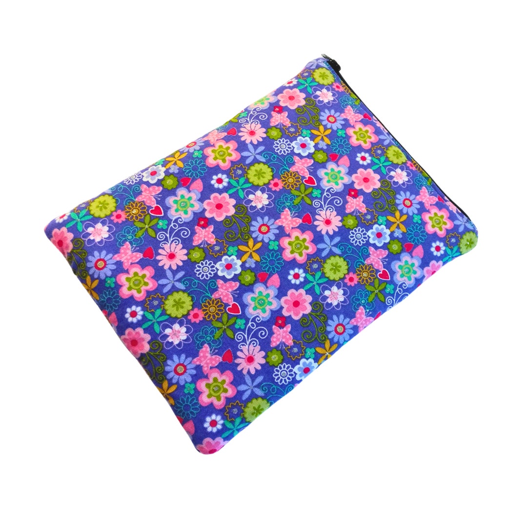 Purple Floral With Butterflies Kindle Sleeve With Zipper and Fleece ...