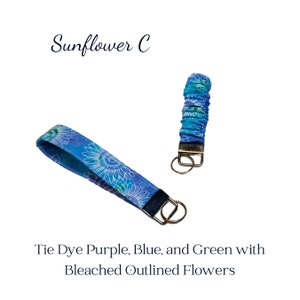 Sunflower Wrist Keychain - Stretchy or Strap Wristlet Key Fob ...