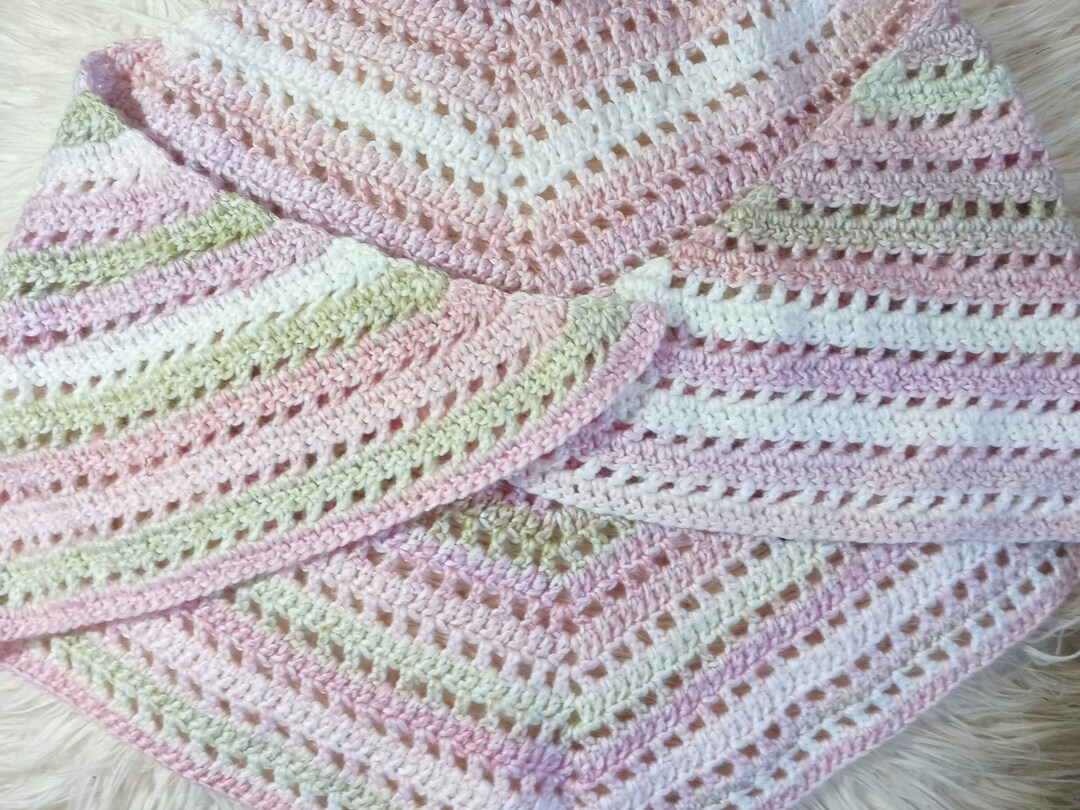 Pink and Taupe Small Triangular Shawl With Curved Neck - Etsy