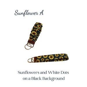 Sunflower Wrist Keychain - Stretchy or Strap Wristlet Key Fob ...
