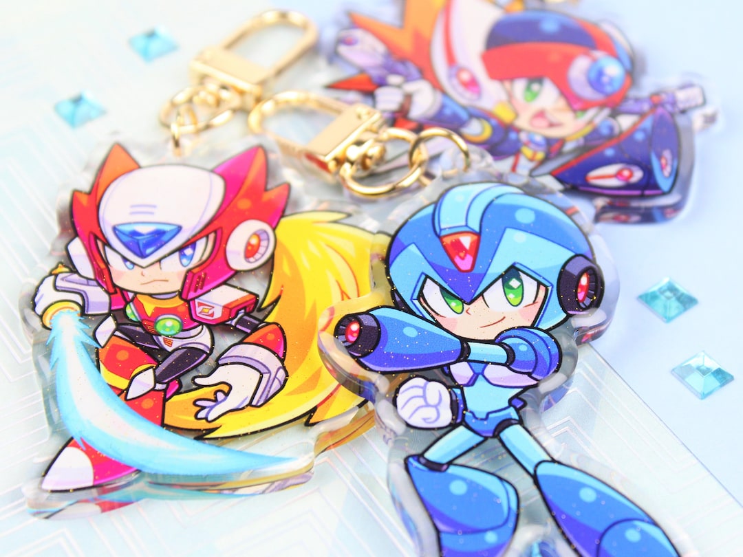 X Zero Axl Megaman X Fan Art Acrylic Keychain Charms READ DESCRIPTION ...